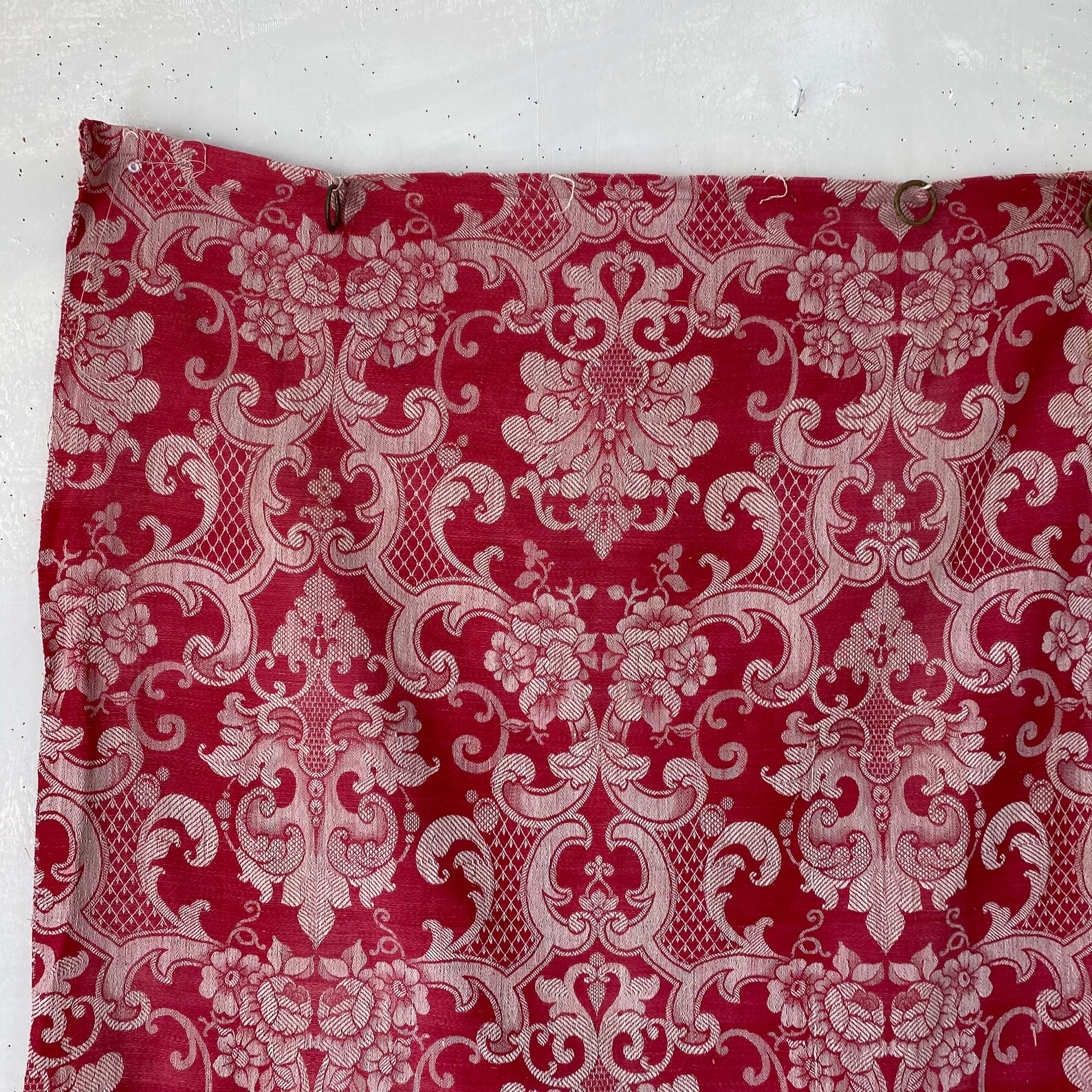 Antique French Red Damask Fabric 1850 Fabric Upholstery | Etsy