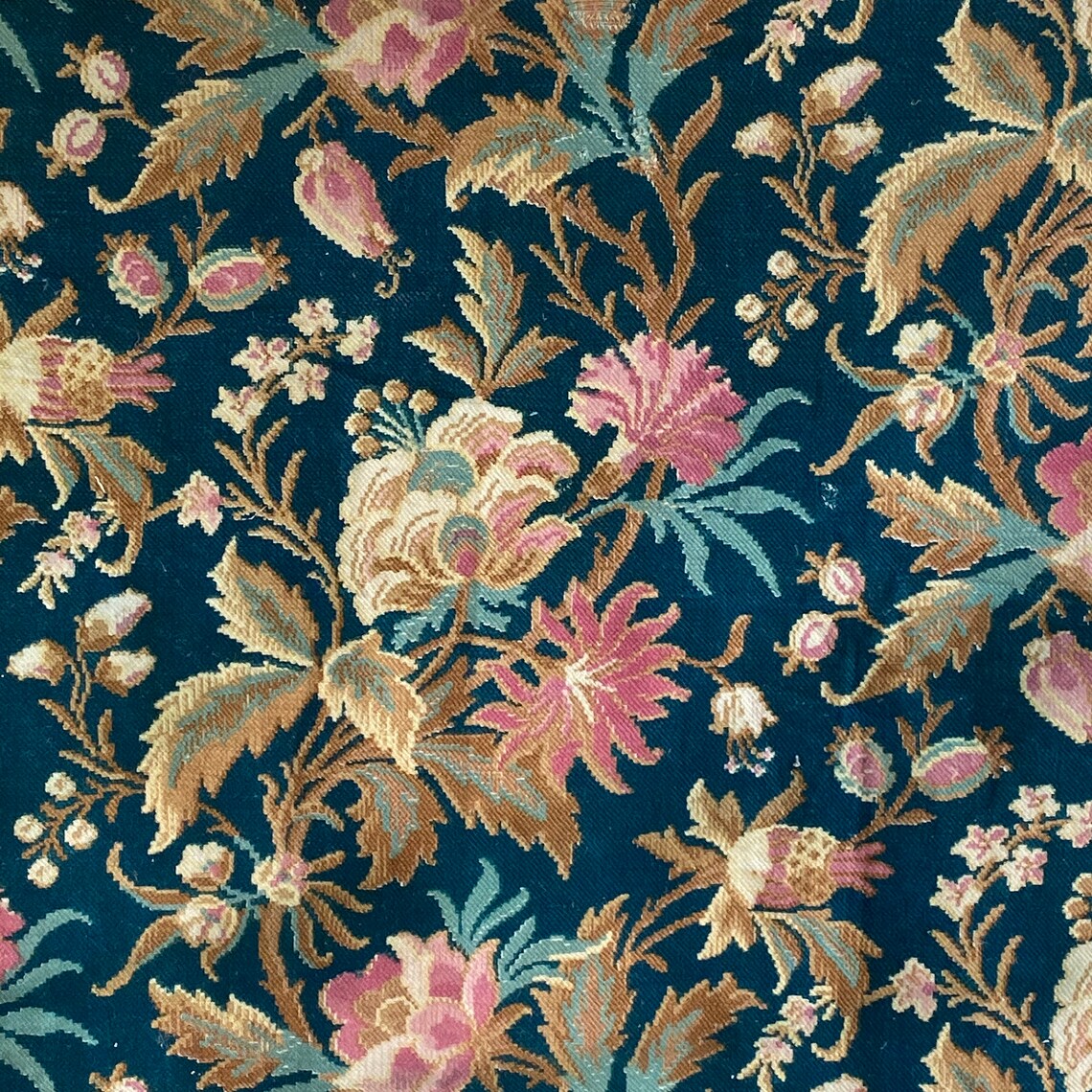 Blue Vintage French Fabric Art Nouveau Printed Cotton Antique - Etsy