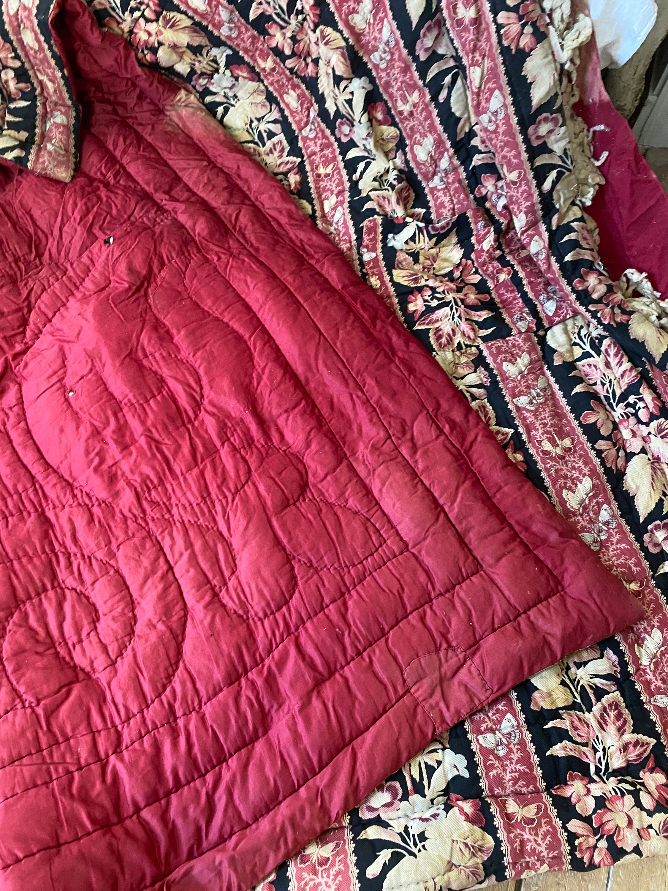 Antique French pique quilt pink c 1910 Poor conditoin | Etsy