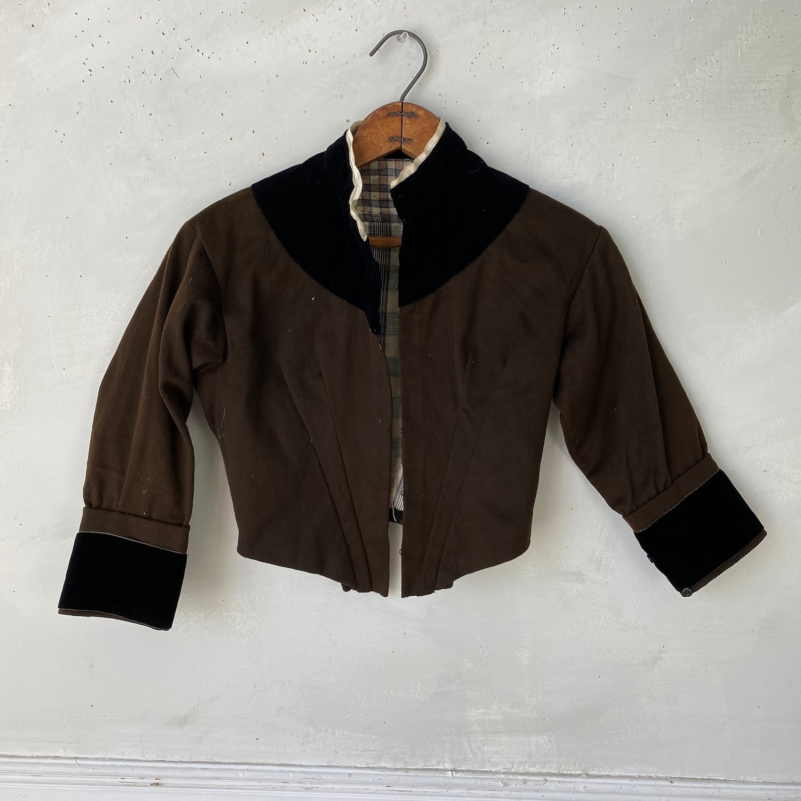 Fabulous Lined Bodice Wool Bodice 1890 Brown Woven Bodice French ...