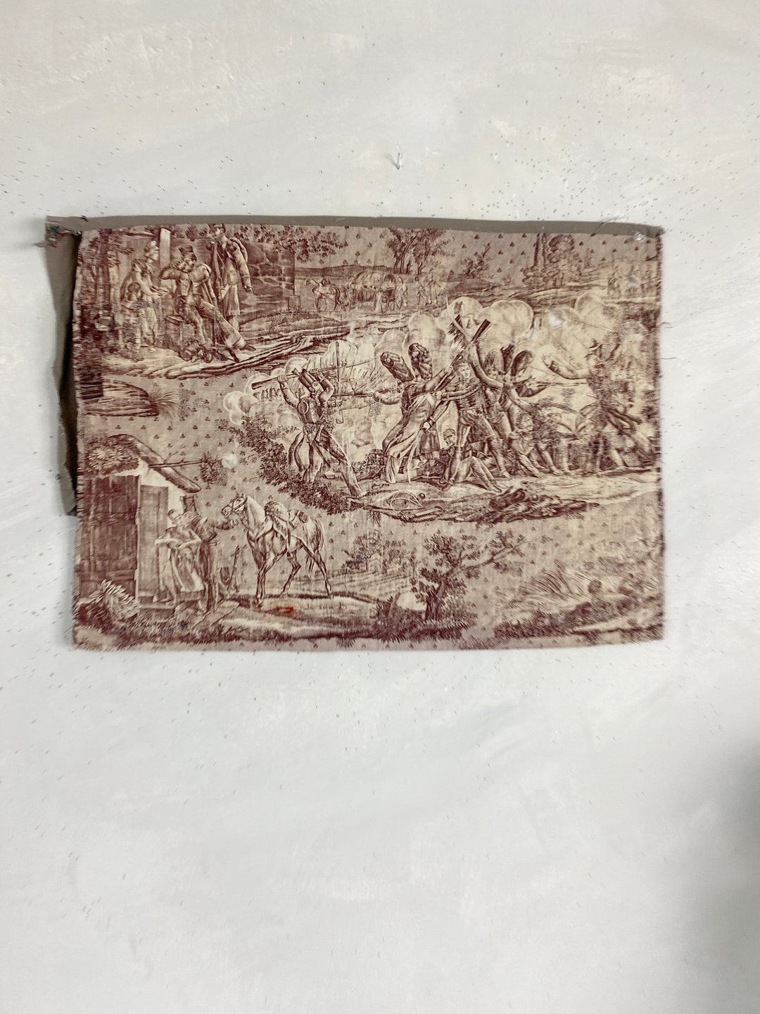 Military Toile French Toile De Nantes Purple Beige War Fabric ...