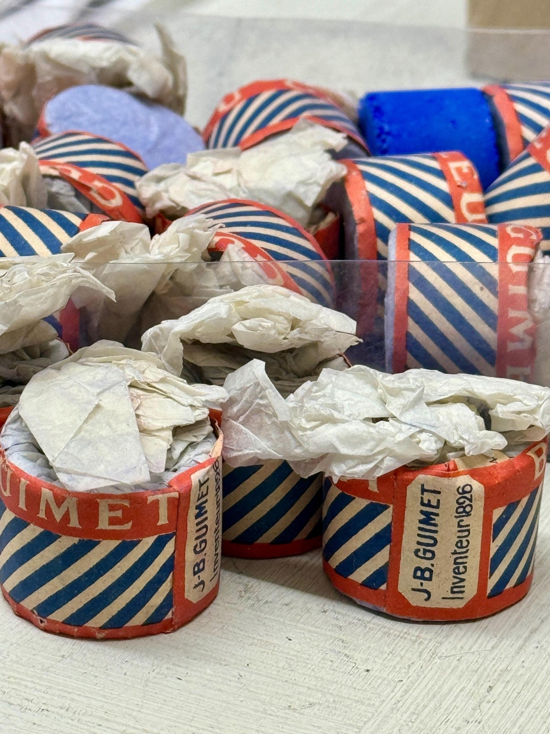 20 Vintage French Laundry Blue Bleu Tablets Historical Washing Fabric ...