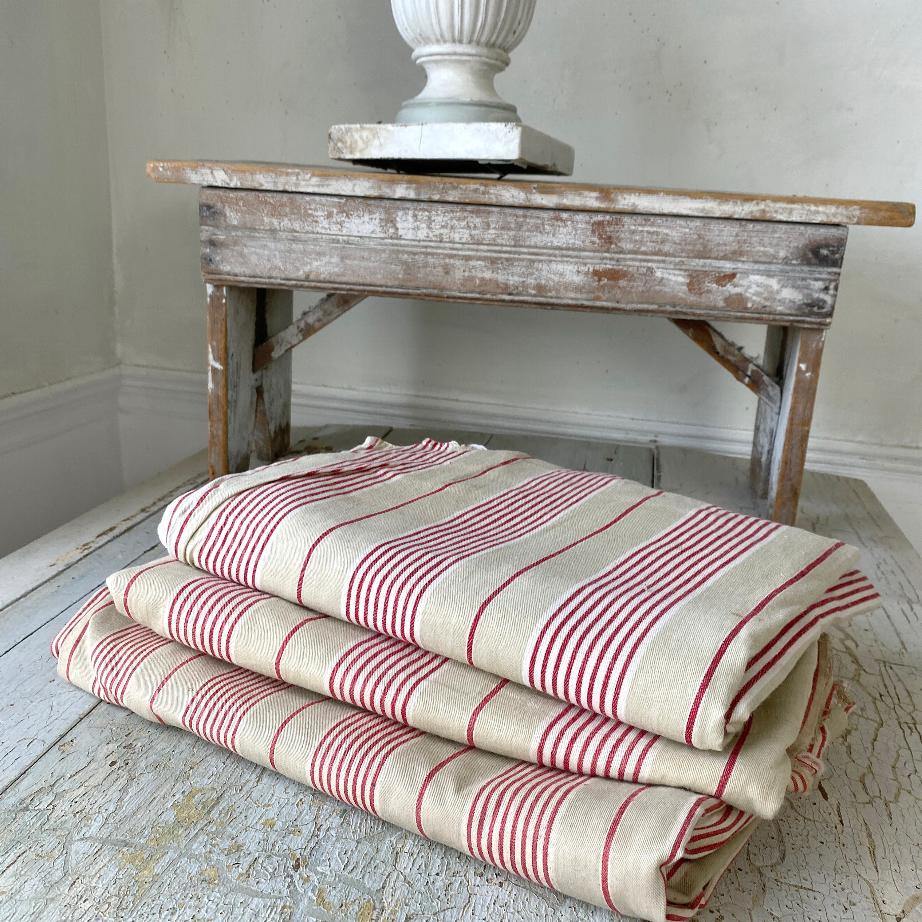 8 Yards Rustic Primitive Antique Red LINEN Flax Vintage French - Etsy