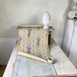 C 1930's 4.2 Yards Antique French Wallpaper Bolt Vintage Brown Gryphon ...