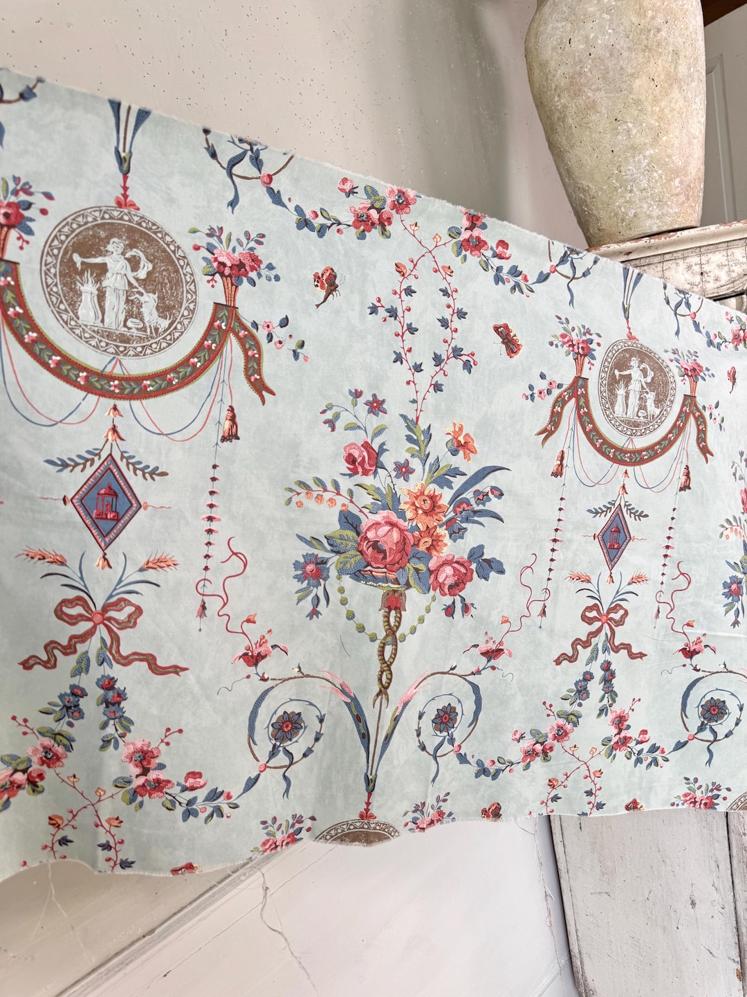 24x57 Zoffany Revellion 1999 French Neoclassical Floral Medallion ...
