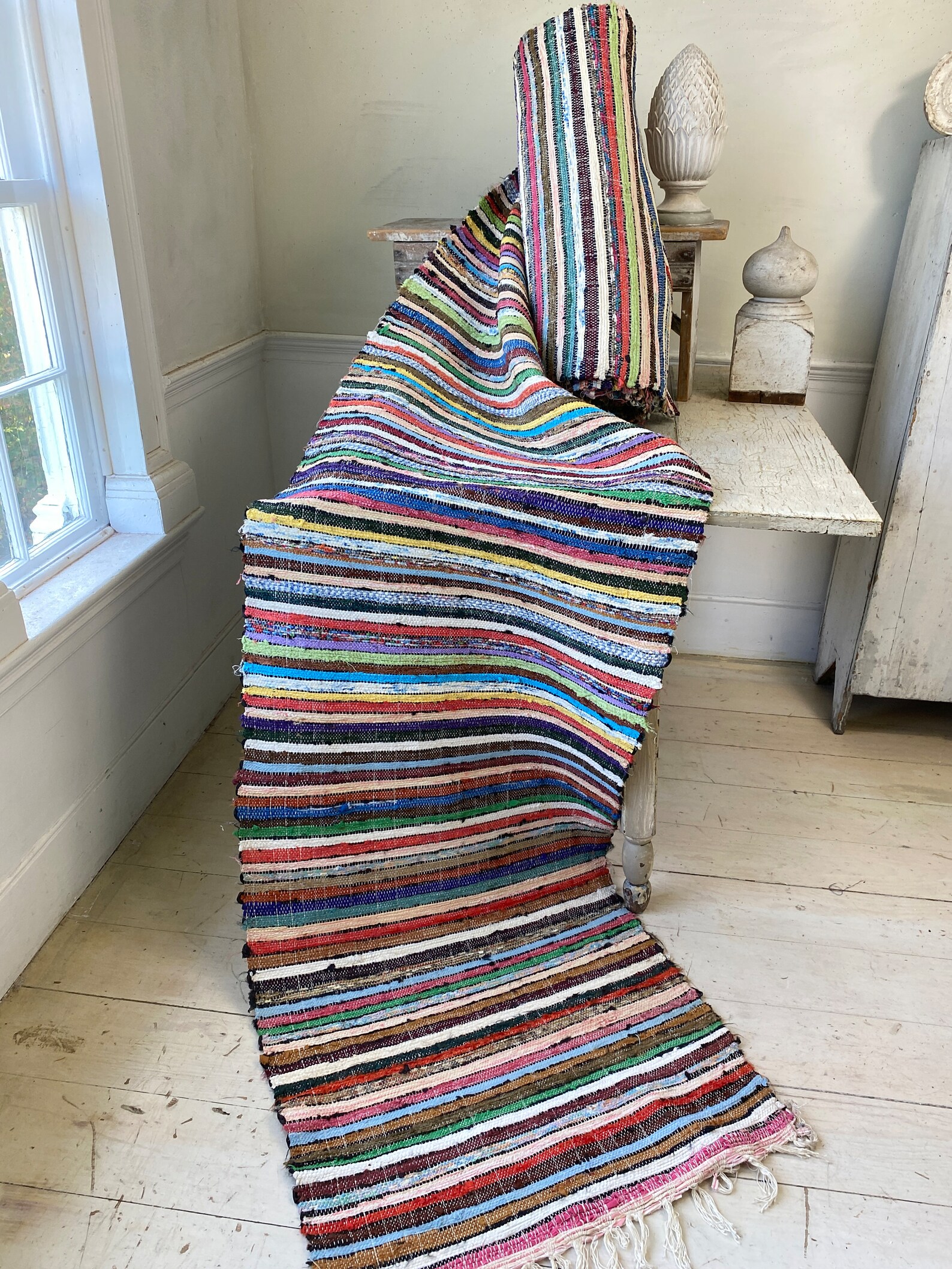 14.66 Yards Long Vintage Rug Carpet Textile Stair Runner European Rag ...