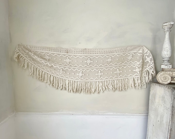 Vintage 1920s-1930s Headboard Cover? White Cotton Crochet Lace Table ...
