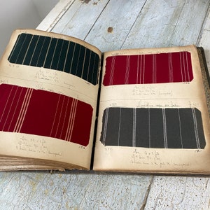 Pattern Sample Book Antique French Woven Fabric Document Historical ...
