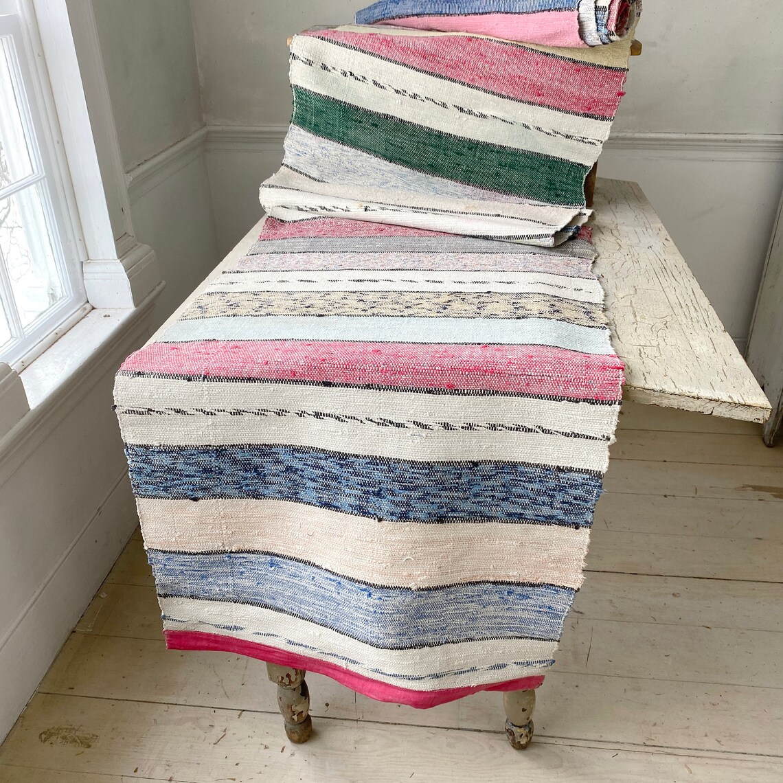 Vintage Rag Rug Vintage Stair Runner European Hand Woven | Etsy