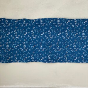 Vintage 1940's Blue Small Scale Floral French Fabric Heavy Weight ...