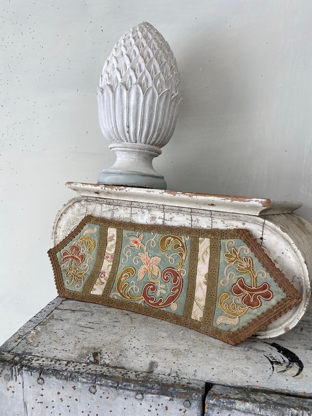 Antique Embroidered Embroidery Applique Gold Metallic French Napoleon ...