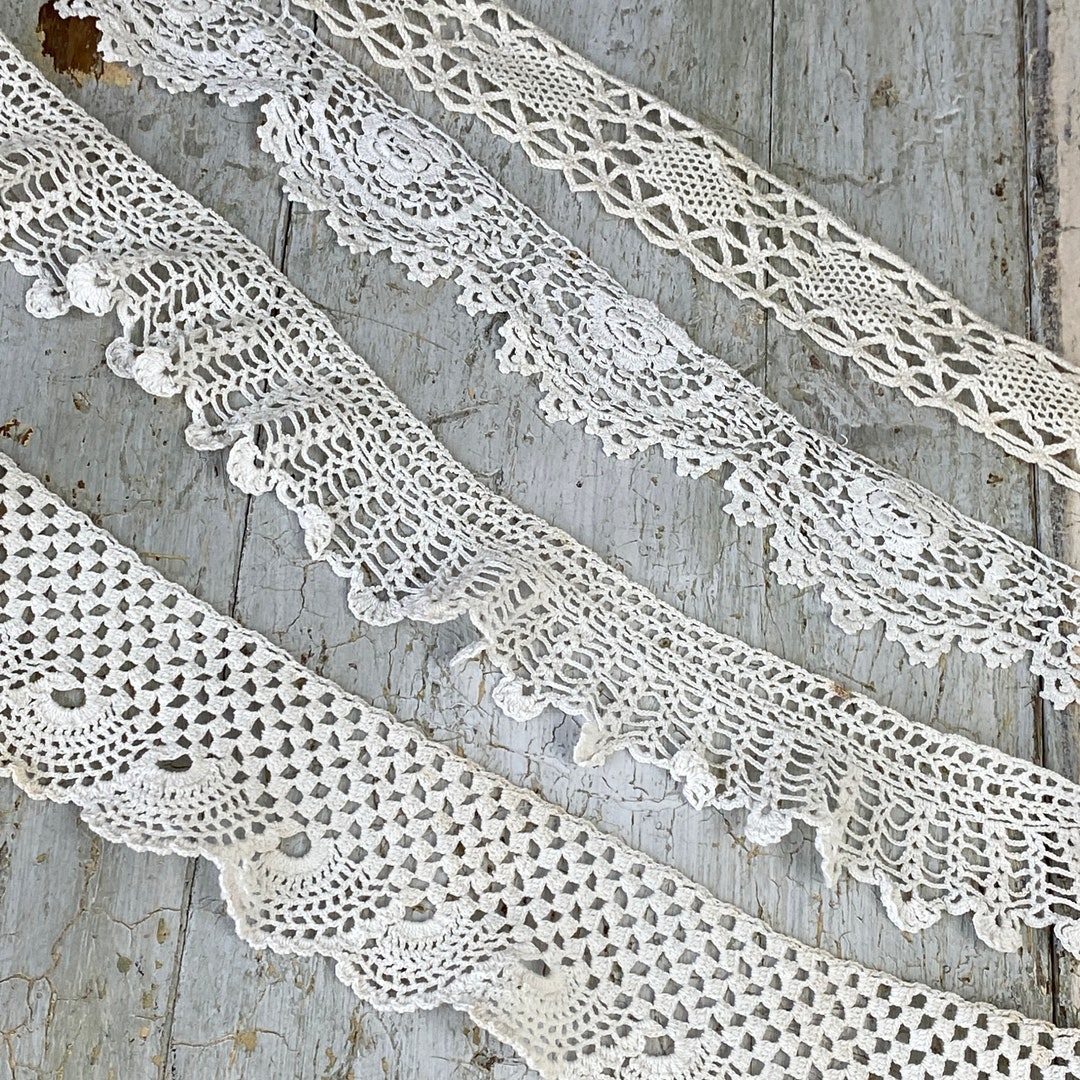 309 Inches Total Antique French Vintage Lace Gimp Passementerie Trim ...