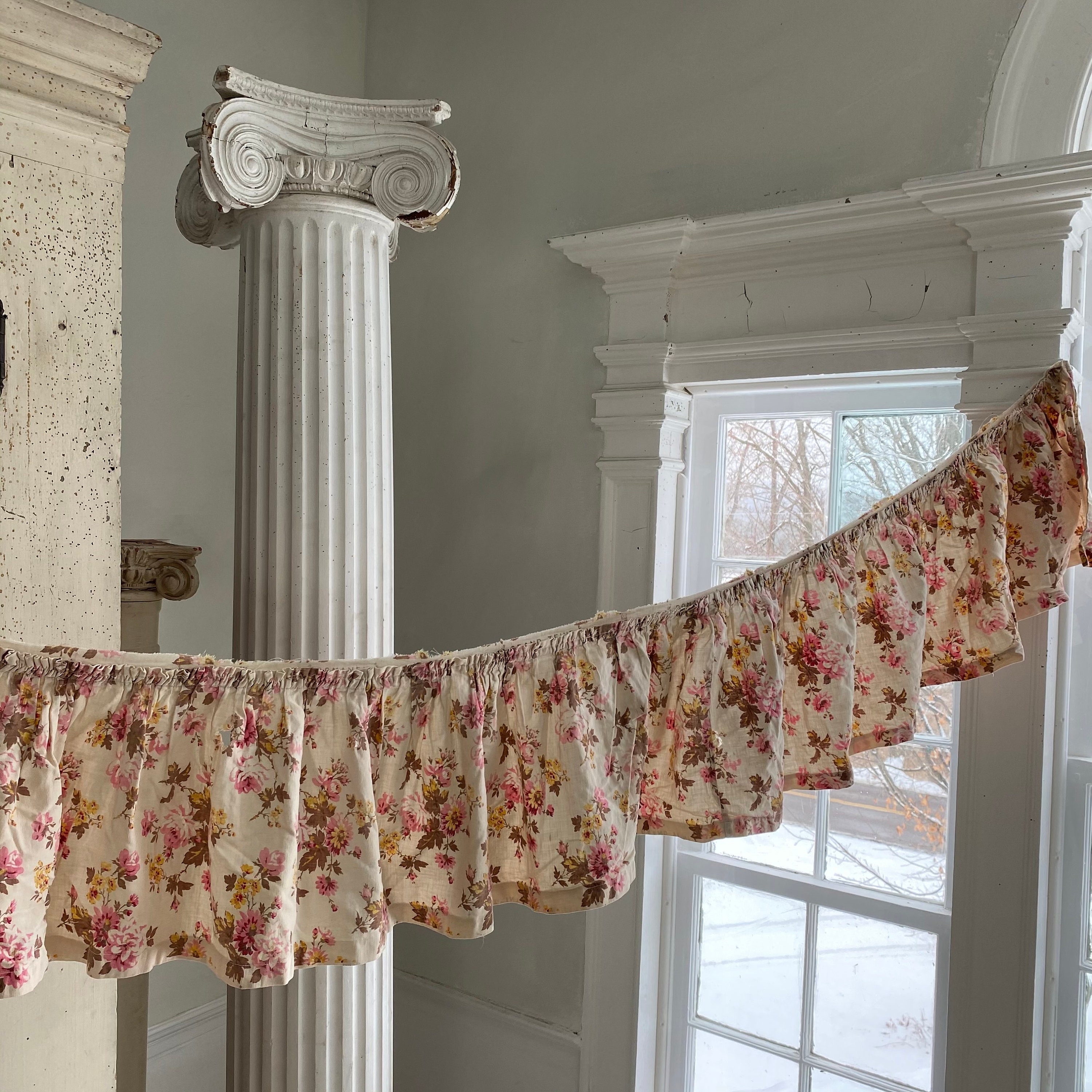 Vintage floral ruffle French Unevenly FADED French Floral | Etsy