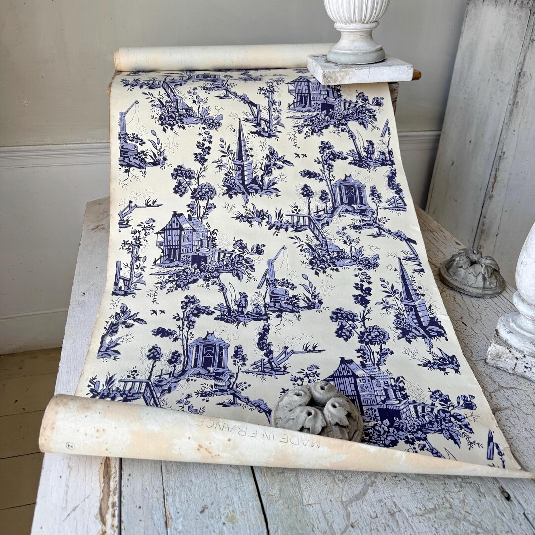 C1815 4.25yd(8.5yds Avail) Early 19th Century French Scenic Wallpaper ...