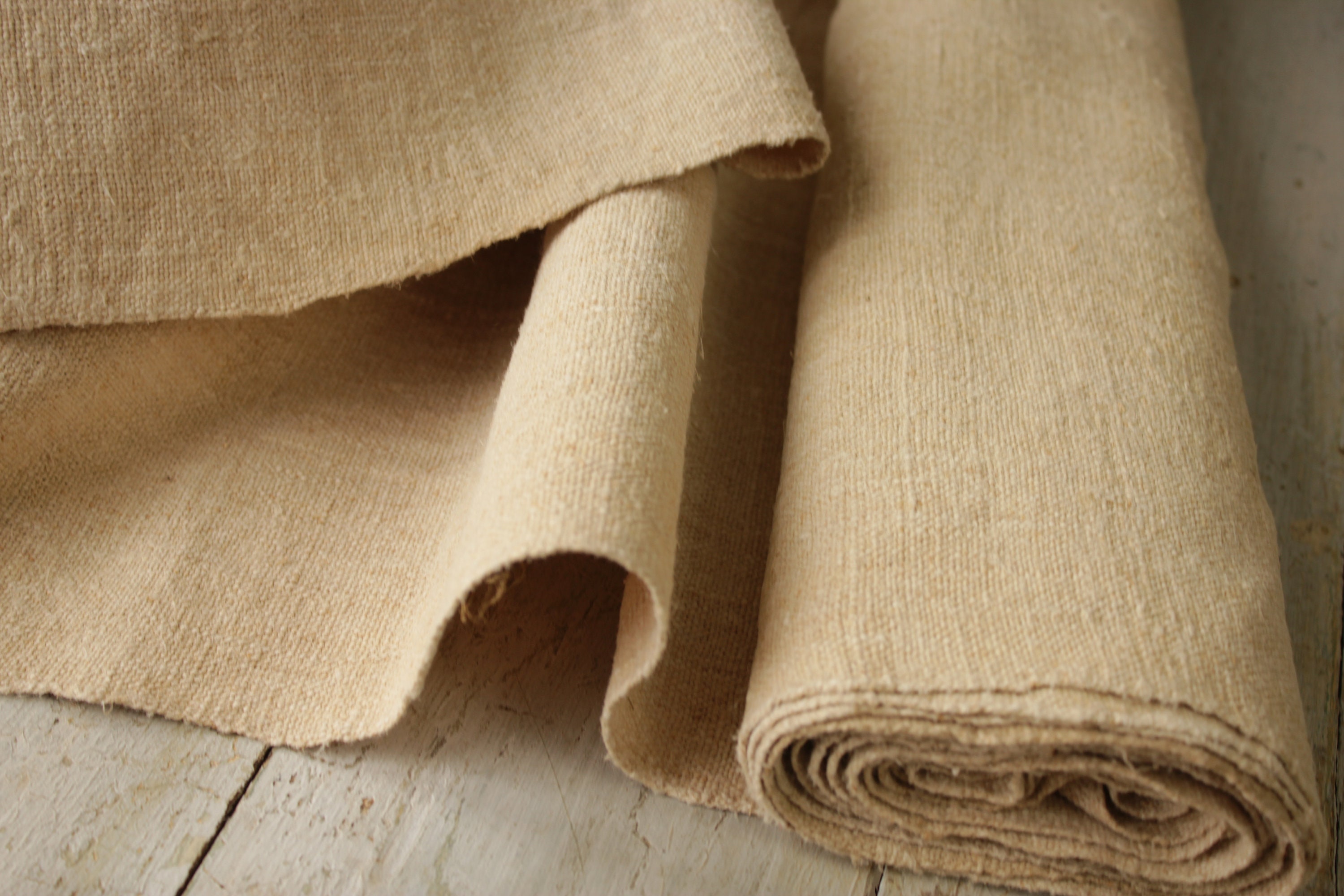 Antique Plain Linen Fabric by the Yard Organic Great for | Etsy