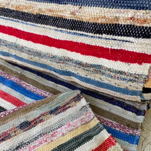 Vintage Rag Rug 34.8 YARDS Long Hand Woven Vintage Runner Carpet Rare ...