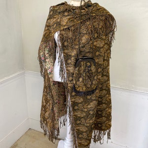 Vintage Cape and Bag Matching Set 1930s French Cloak Paisley Silk ...
