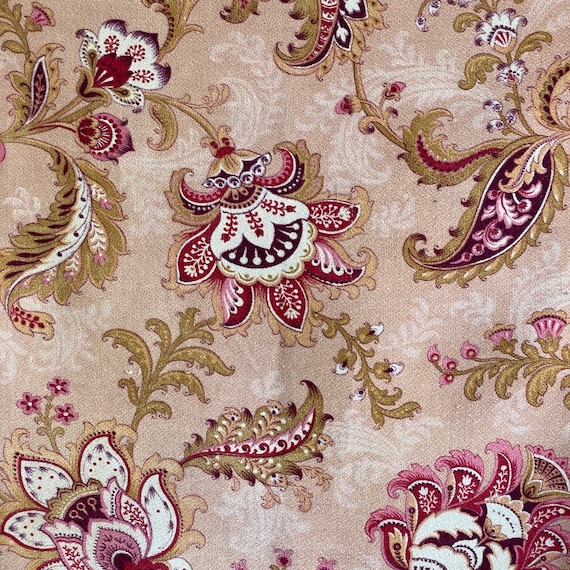Cretonne Fabric Antique French Printed Cotton Stylized Floral | Etsy