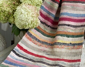 Vintage Rag Rug Vintage Stair Runner European Hand Woven | Etsy
