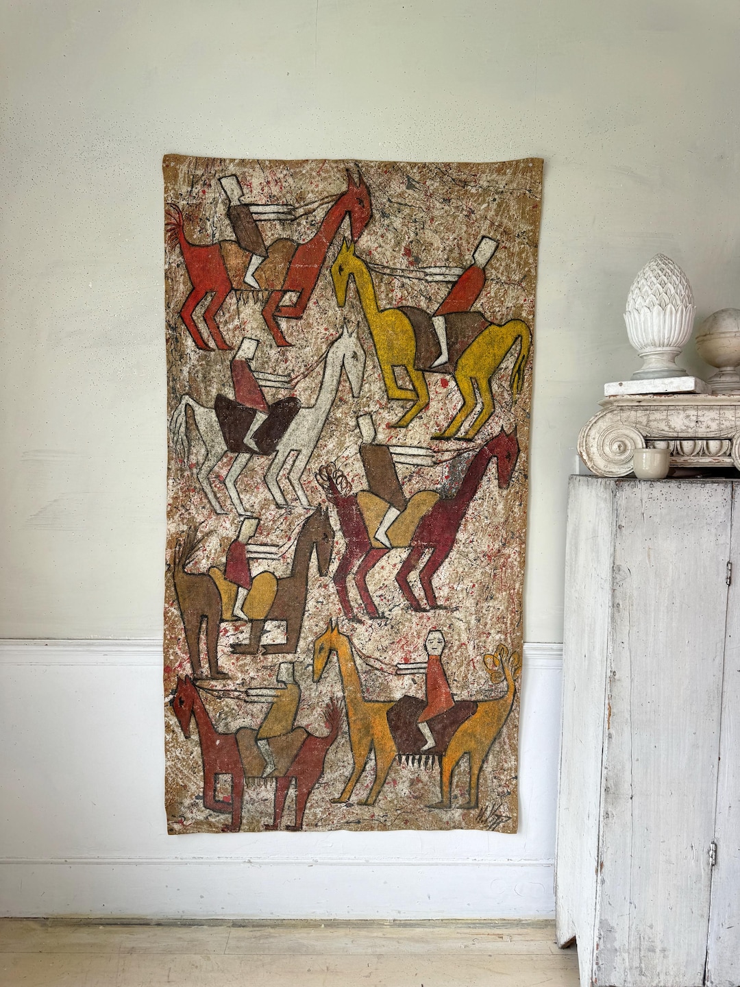 67x37 SIGNED Helmi Painting French Abstract Art Artist Painted Linen ...