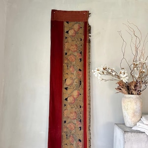 118x21 1900 Antique French Fruit Floral Tapestry Rust Tone Curtain ...