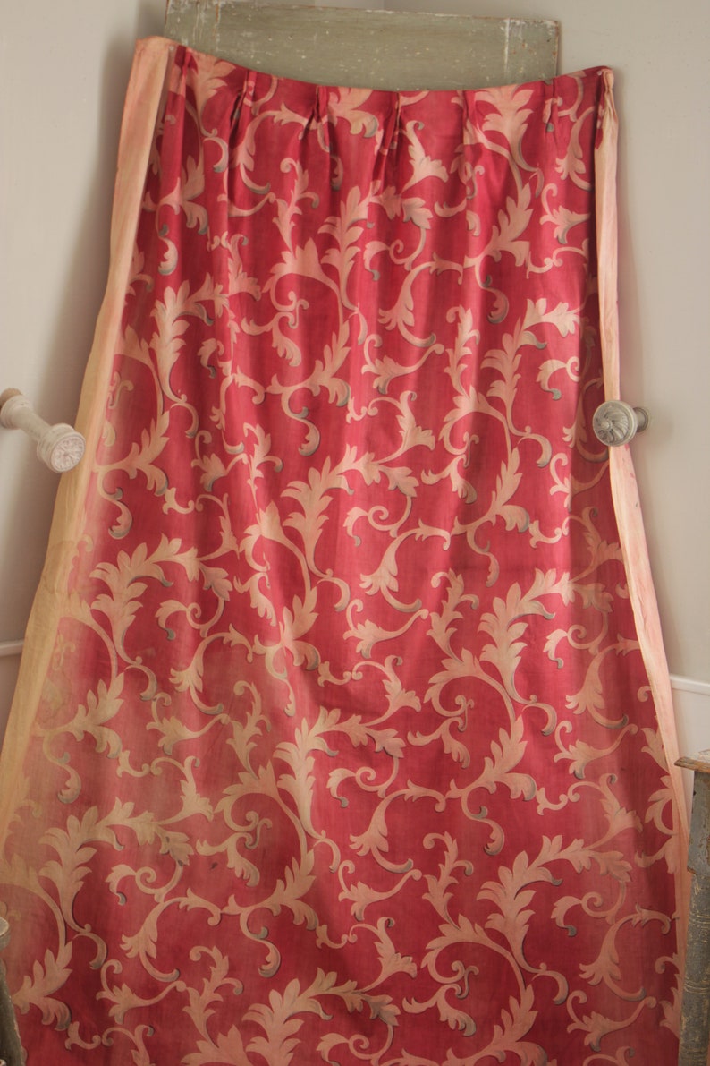 Antique Curtain French Red FADED Drape C 1920 FADED GORGEOUS - Etsy