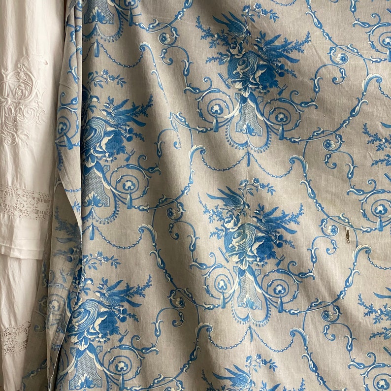 Farmhouse Cottagecore Cottage Style Linen GRAY Blue Antique - Etsy