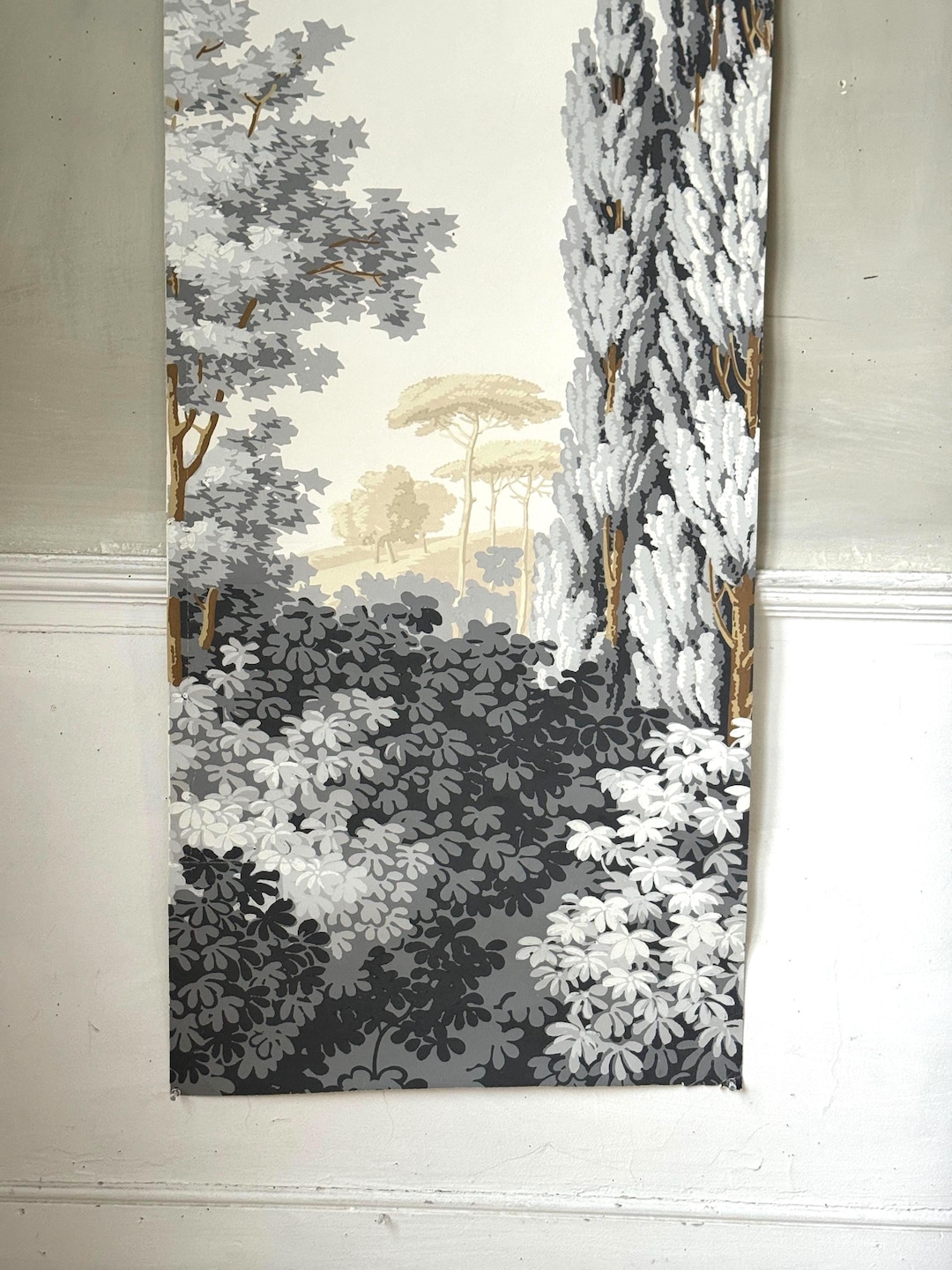 72x21 Zuber & Cie Les Lointains Mural Antique French Wallpaper Hand ...
