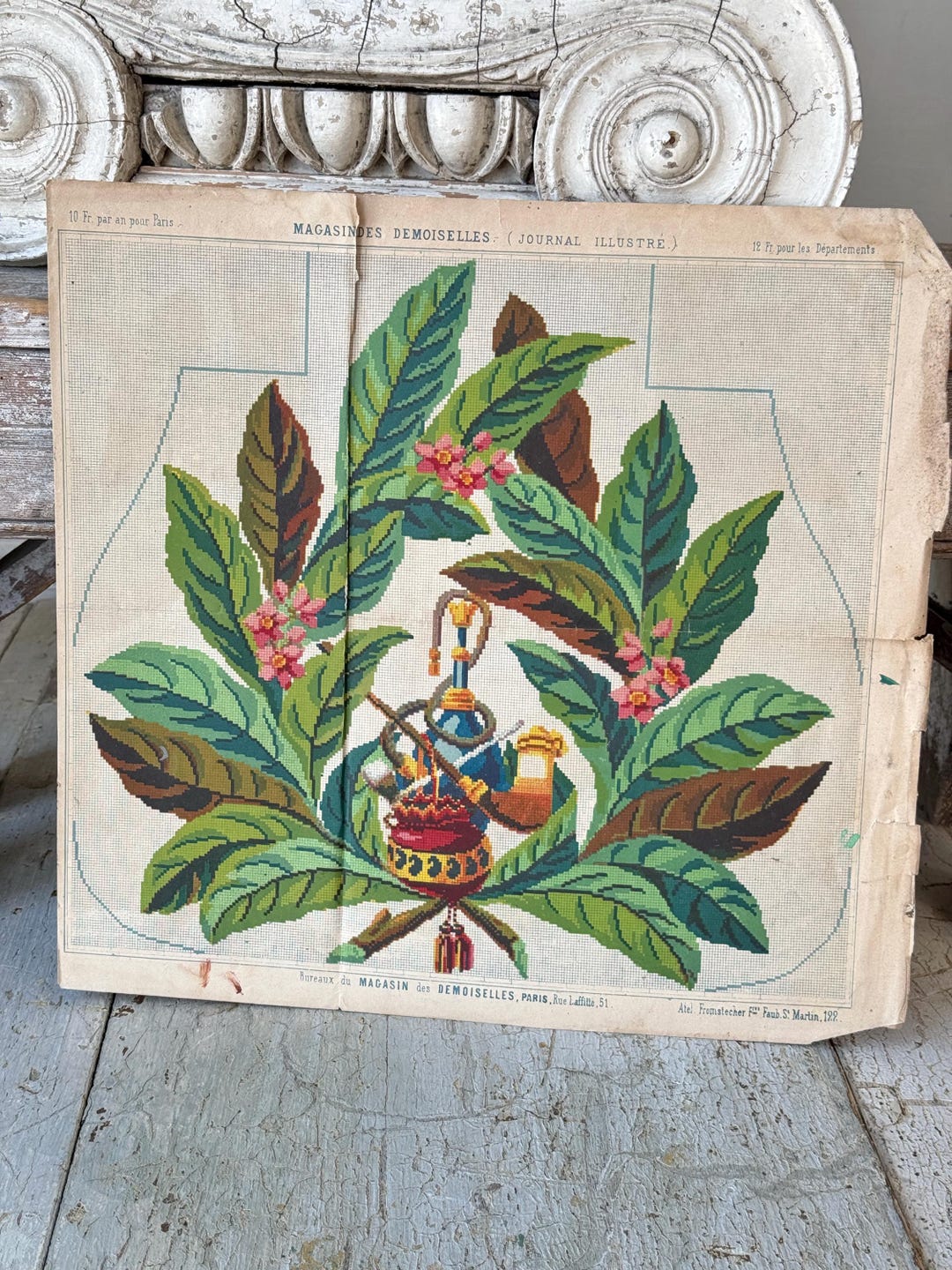 1850 Embroidery Graph French Berlin Work Embroidered Pattern Sajou Wall ...