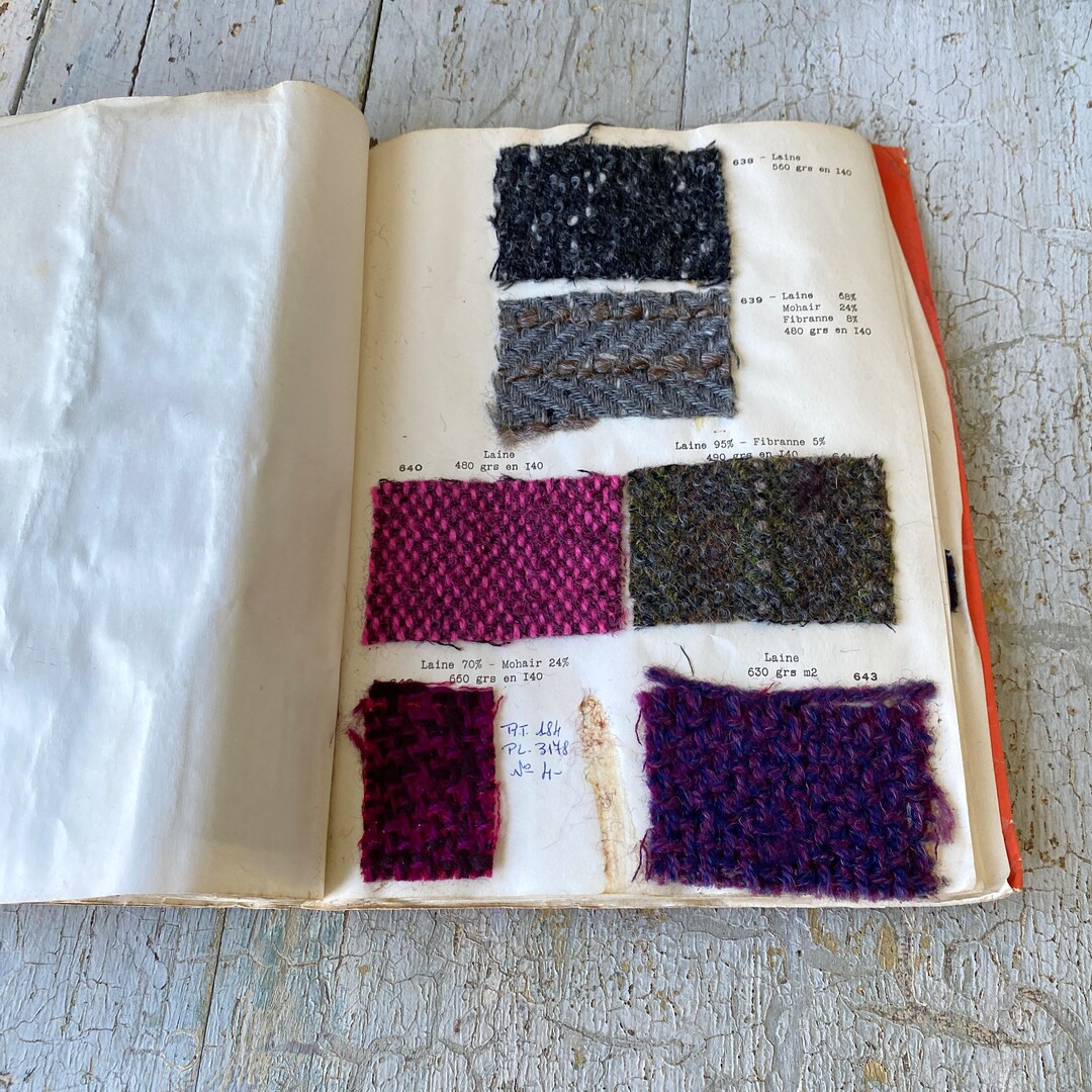 1963 Claude Freres & Cie Pattern Sample Book French Fashion Fabric ...