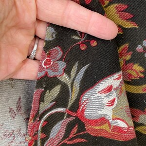 French Antique Fabric 1880 Heavyweight Floral Twill 1880 Pattern ...