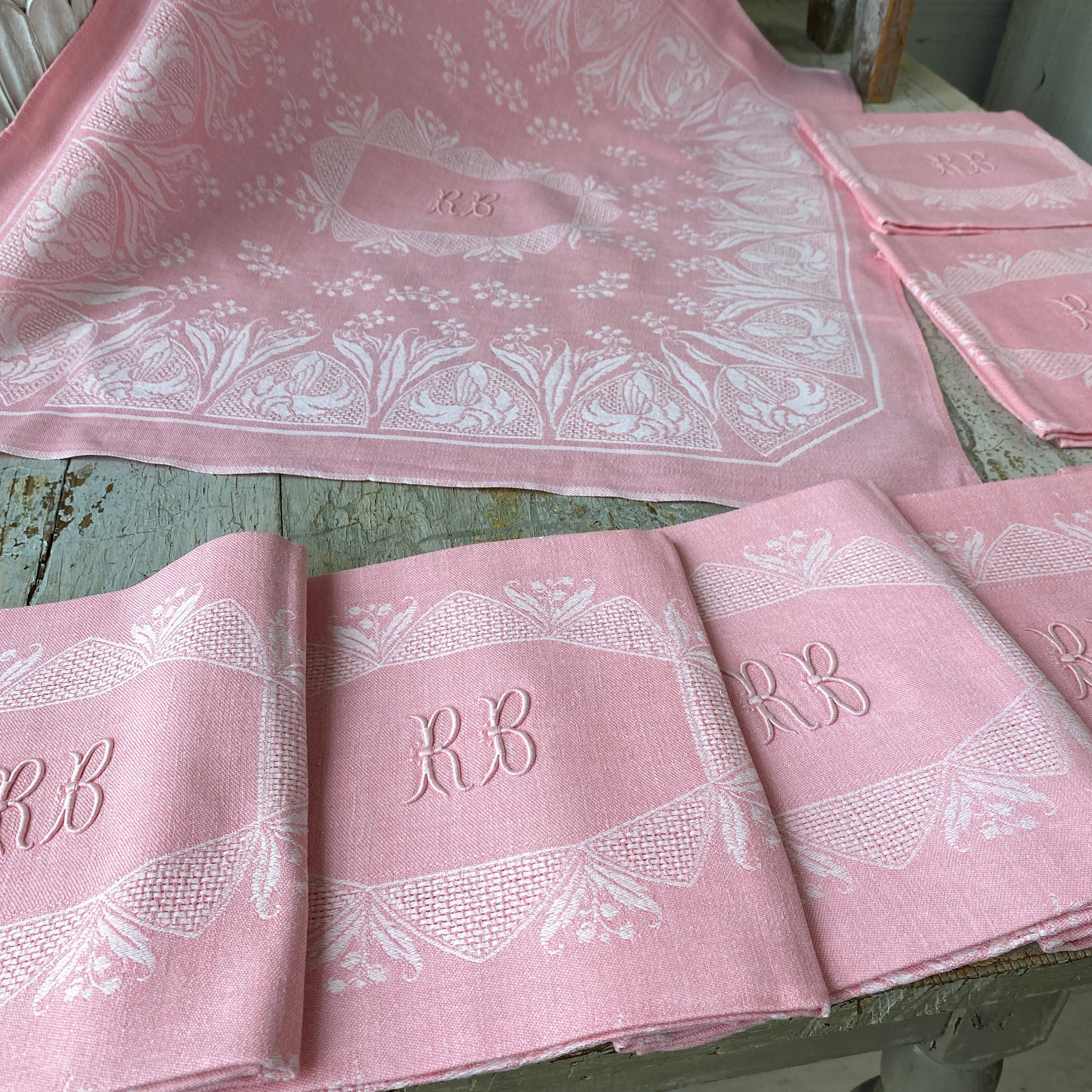 1 ( of Set ) MULTIPLES RB Monogram PINK Available Dyed Lily of the ...