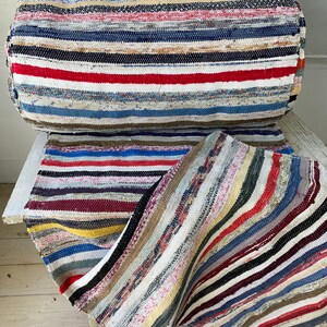 Vintage Rag Rug 34.8 YARDS Long Hand Woven Vintage Runner Carpet Rare ...