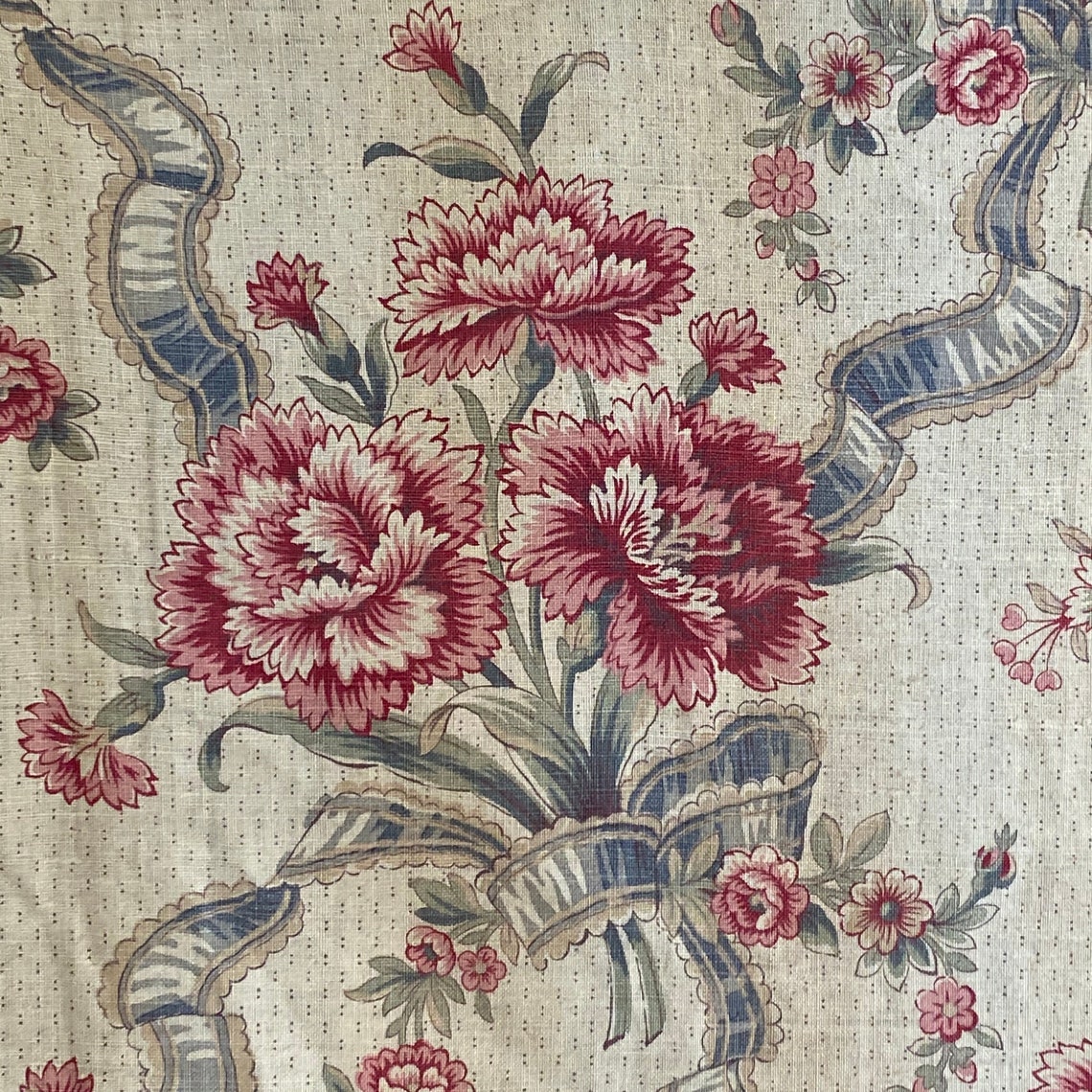 Faded Floral Fabric French Cotton Pink Carnation Material - Etsy