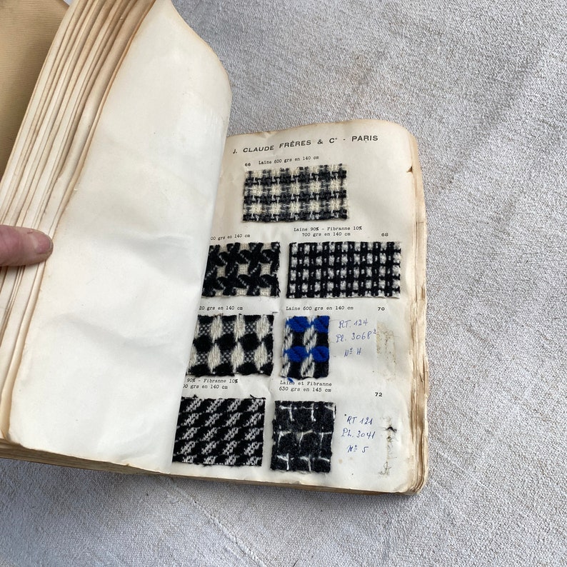 1958 Claude Freres & Cie Pattern Sample Book French Fashion Fabric ...