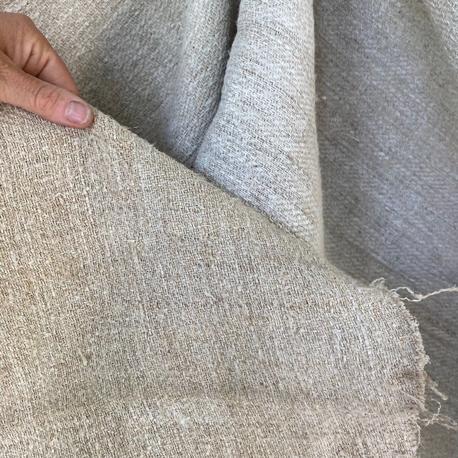 Homespun Linen Hemp Heavy Nubby Antique European Fabric - Etsy