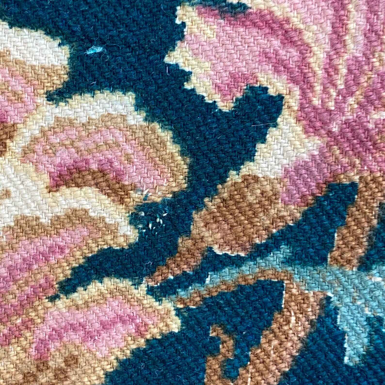 Blue Vintage French Fabric Art Nouveau Printed Cotton Antique - Etsy