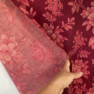 Floral Arborescent Botanical Antique French Fabric Printed Linen Cotton ...