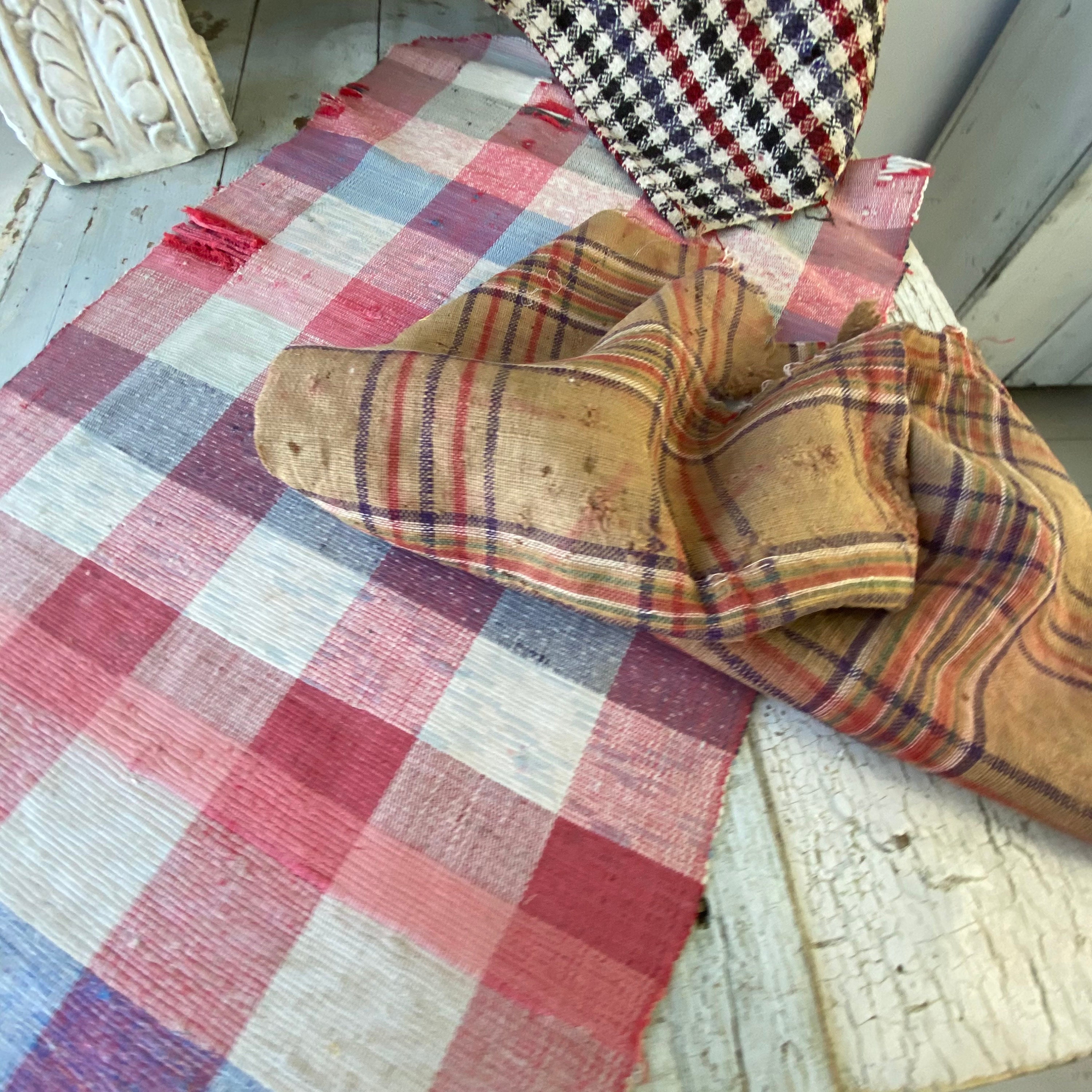 French Fabric Project Bundle pack rag rug and jute material | Etsy