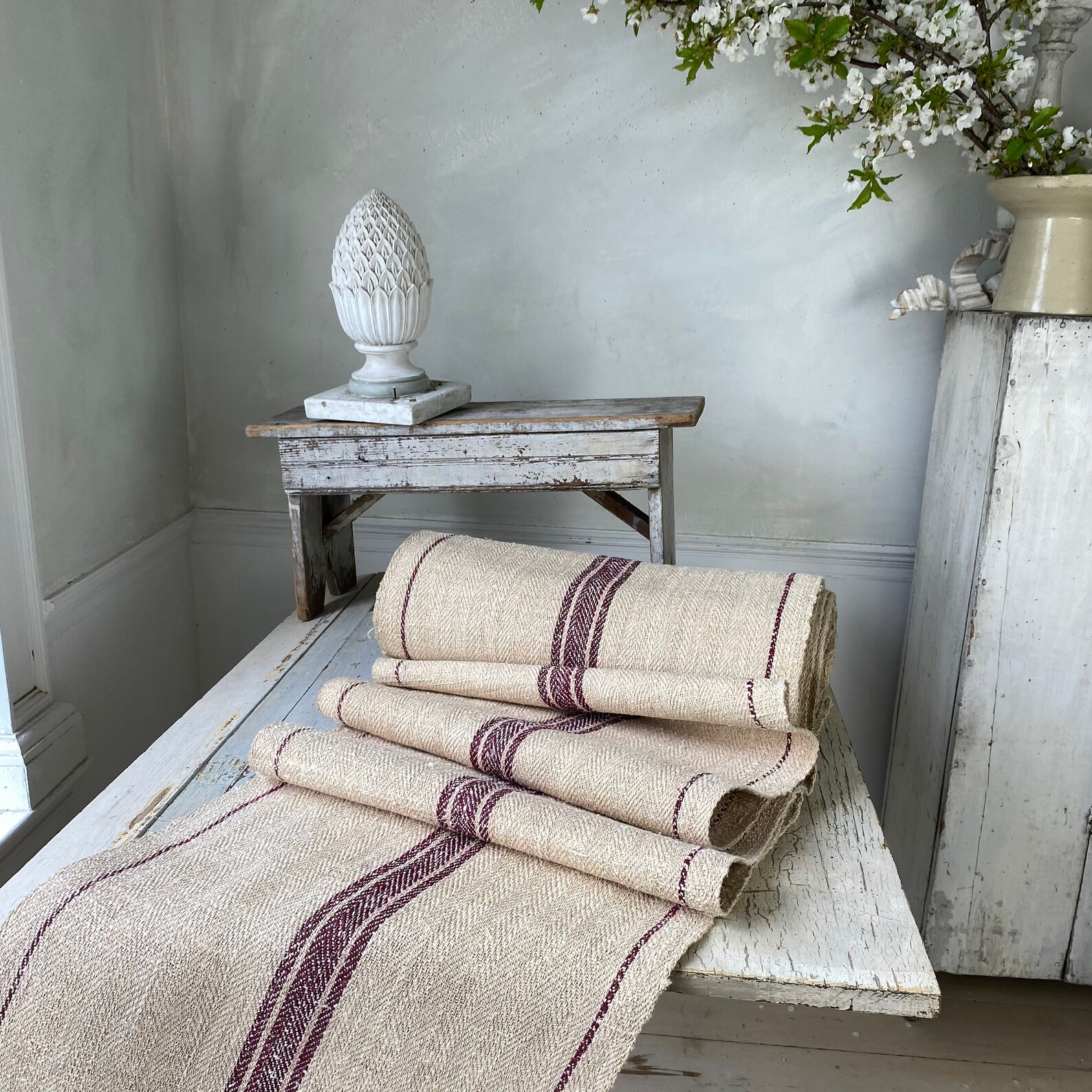 Farmhouse Stair Runner Heavy Hemp Grain Sack Fabric by the - Etsy