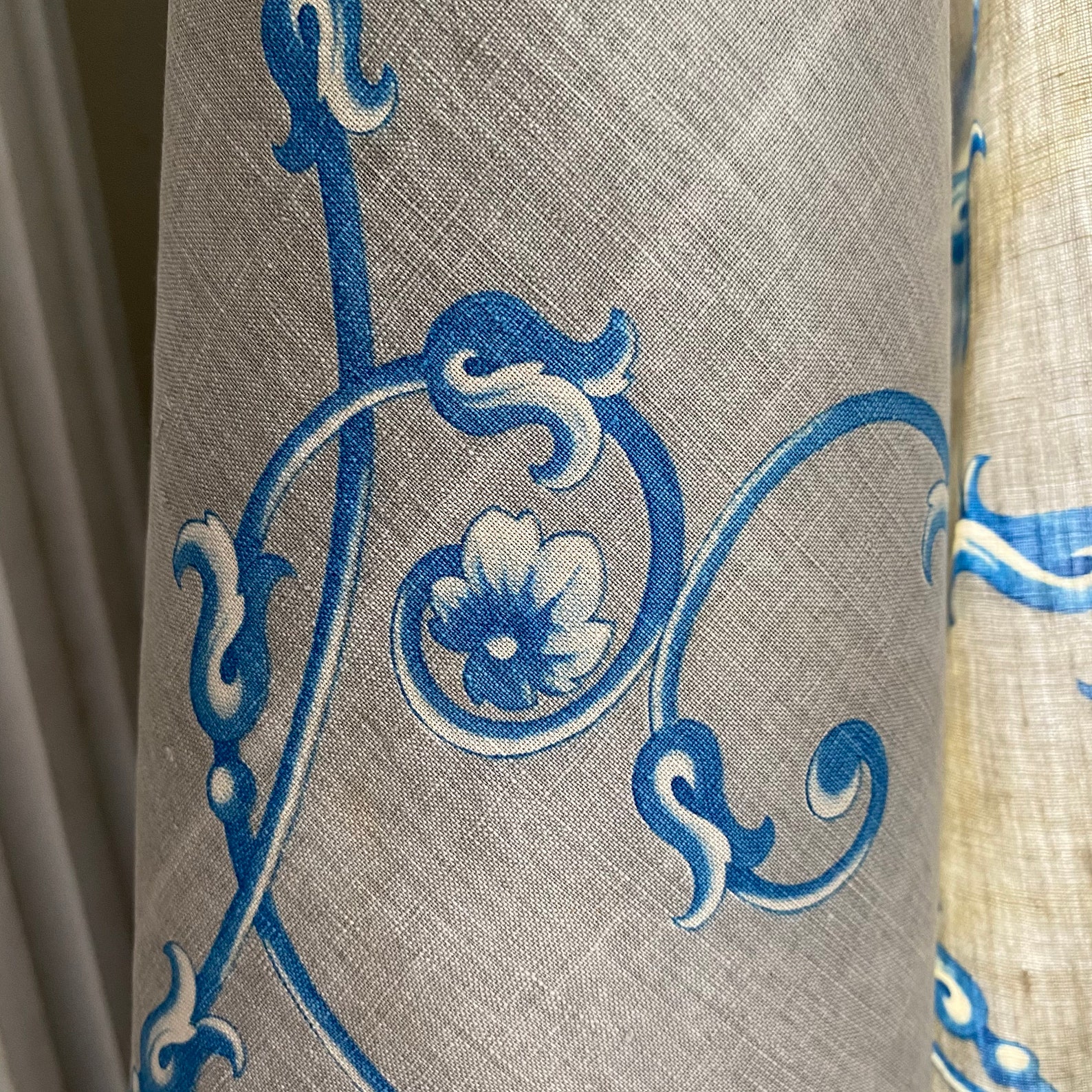 Farmhouse Cottagecore Cottage Style Linen GRAY Blue Antique - Etsy