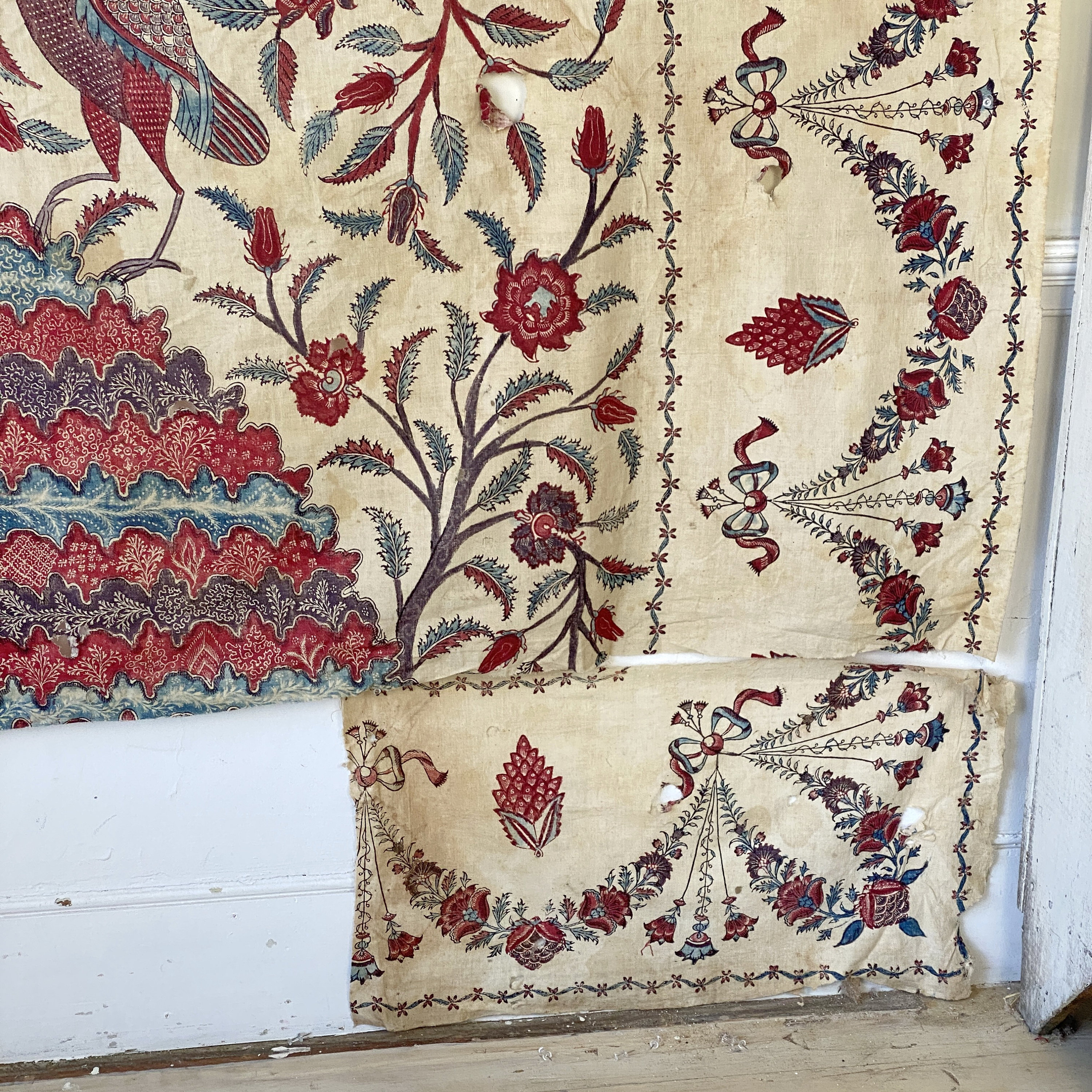 Antique Indian Palampore Chintz Painted 18th for European Market 1750 ...