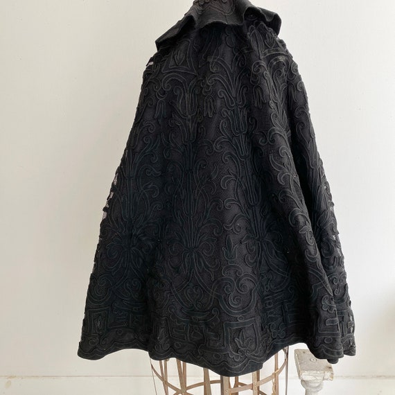 Antique French cape cloak coat BLACK Victorian era cl… - Gem
