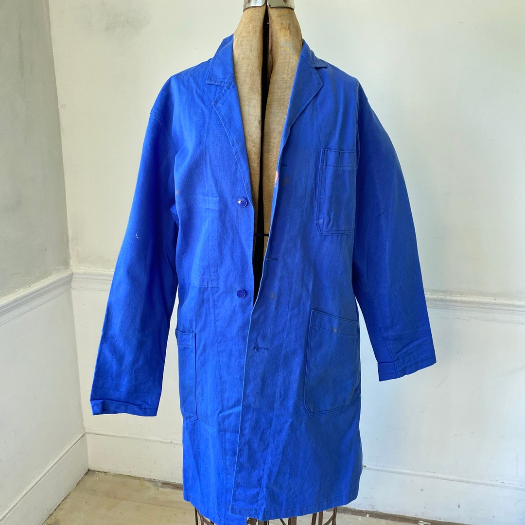 LONG Lab French Workwear Work Wear Chore Jacket Coat Blue Clothing ...