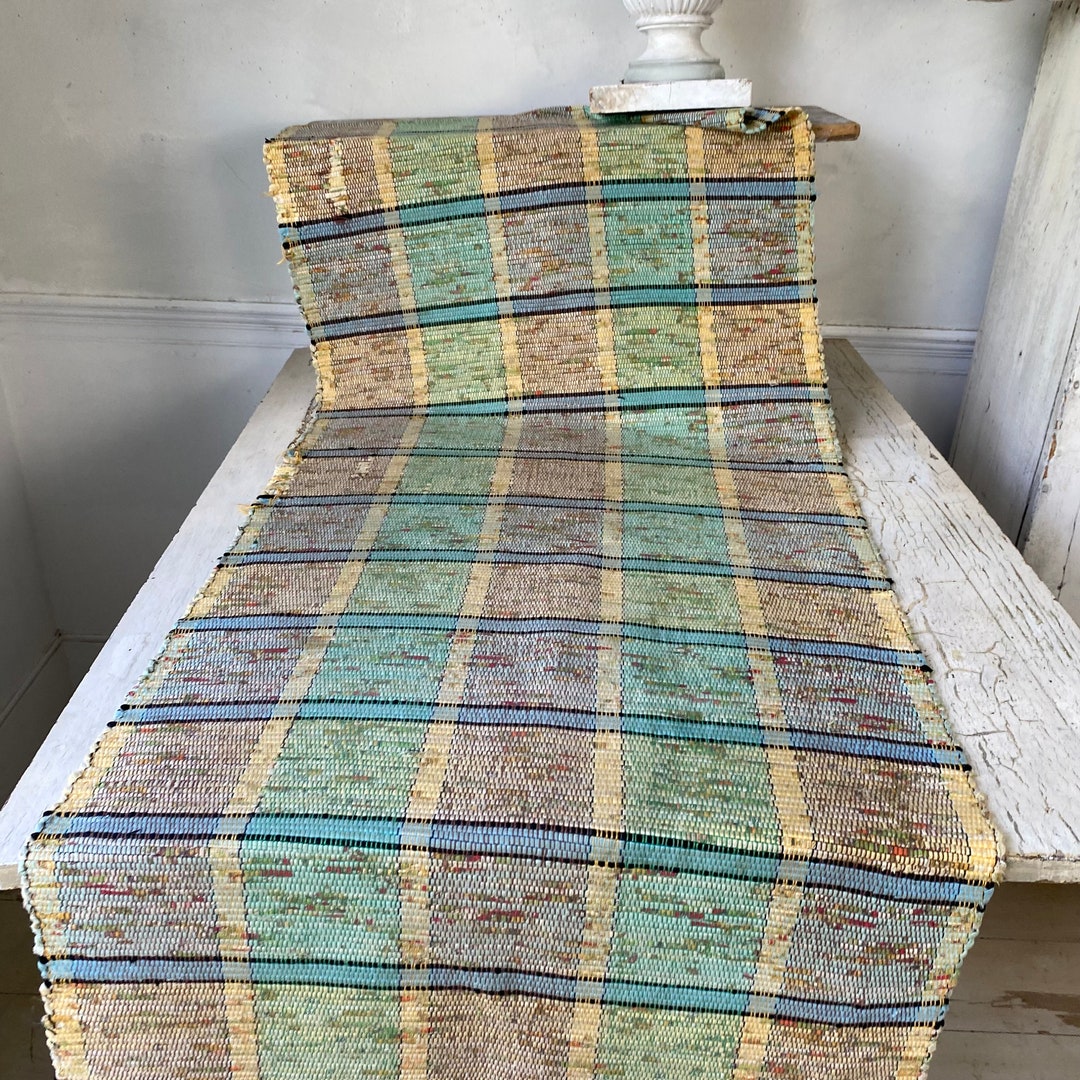 Vintage Rag Rug Farmhouse Rug Hand Woven Carpet Textile Rustic Interior ...