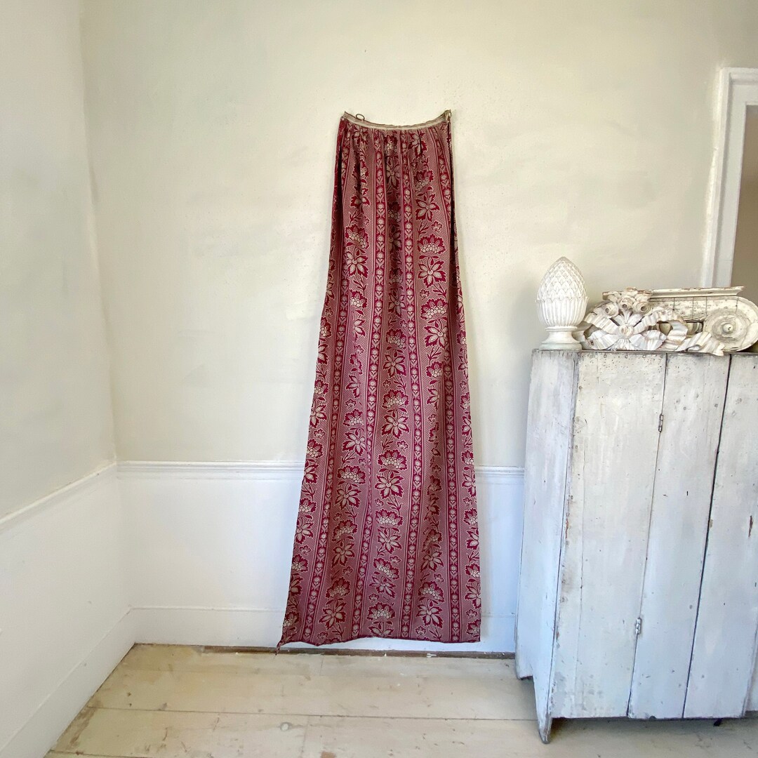 Incredible Garnet Flower Floral Print Historic Antique Textile 1880 ...