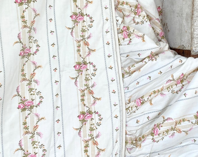 Beautiful Bedcover Faded Floral From France Flowers Striped Bedspread ...