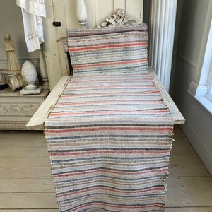 European Rag Rug Hand Woven Vintage Plaid Striped Runner Carpet ...