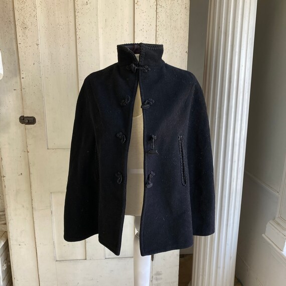 Incredible! Antique Collared Cape French Black Wool S… - Gem