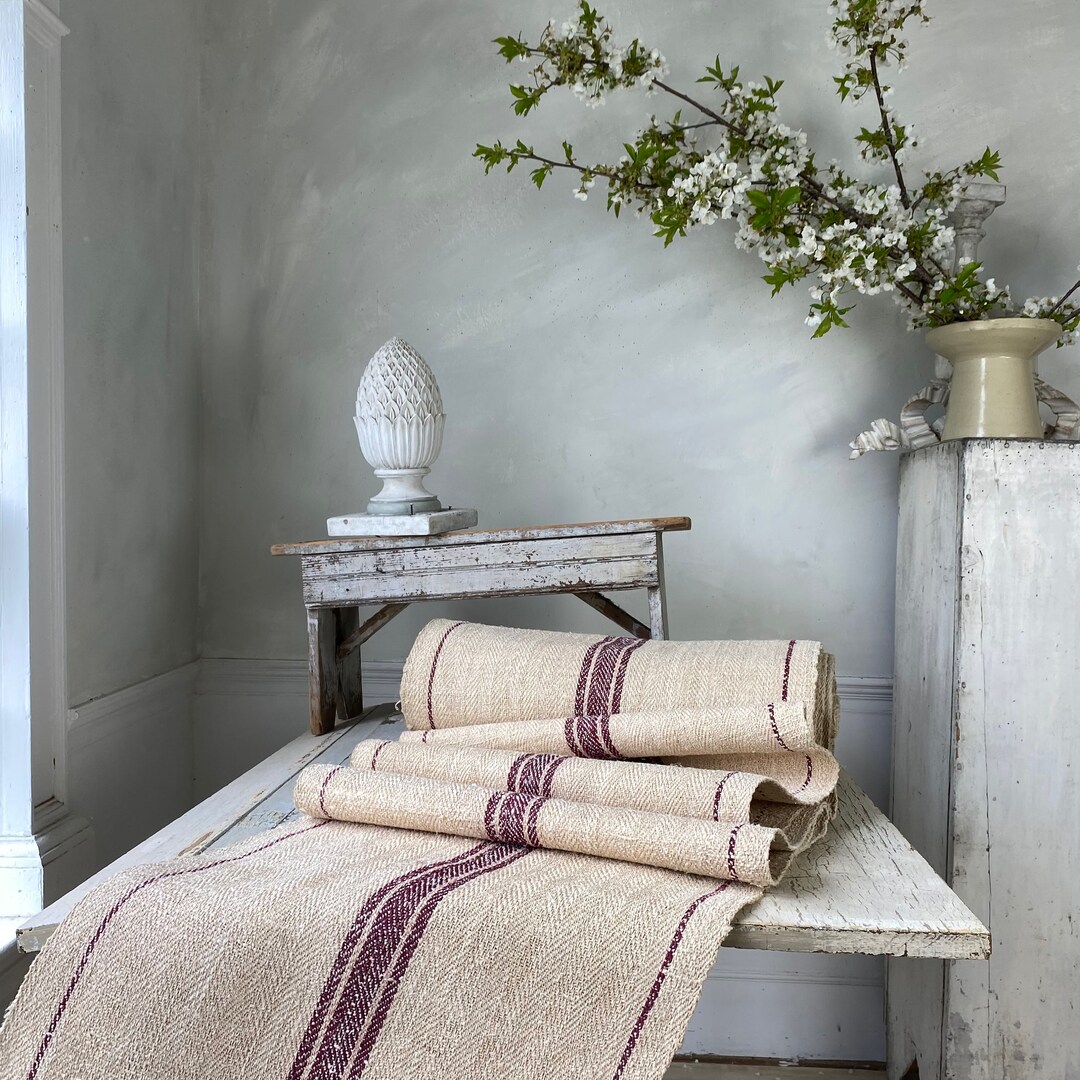 Farmhouse Stair Runner Heavy Hemp Grain Sack Fabric by the Yard ...